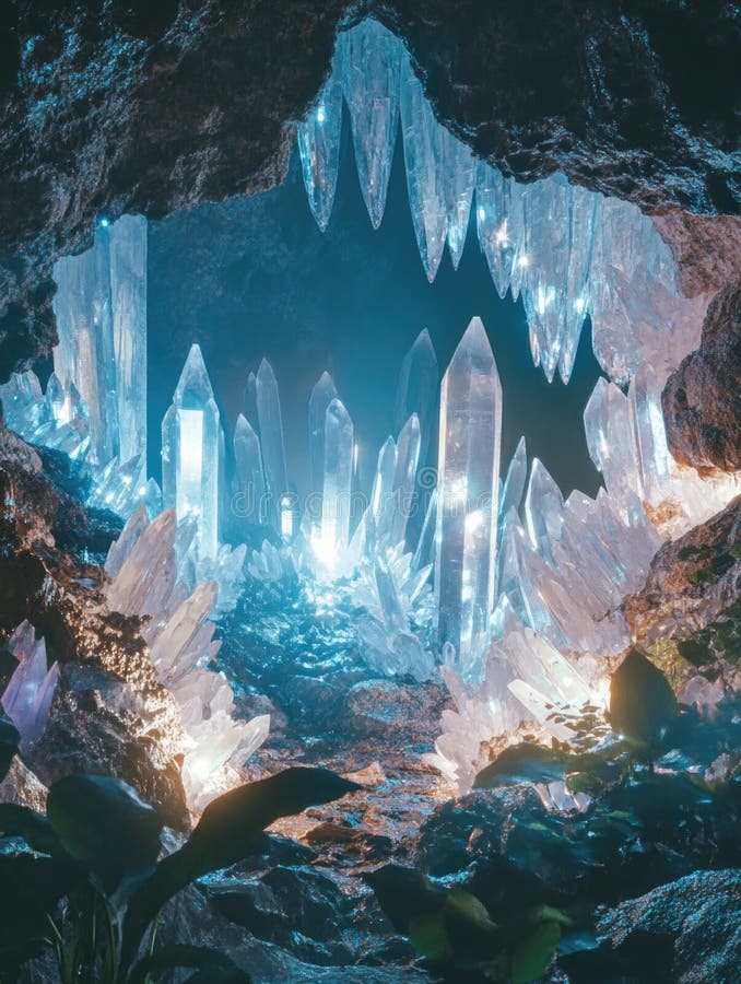 Ice Caves with Crystals stock image. Image of snowy - 382065653