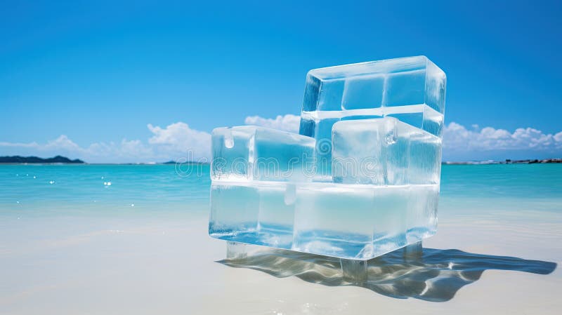 Ice Chair on the Beach, Refreshing Concept. Vacation on the Hot Shore ...