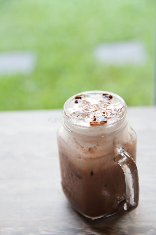 Iced chocolate stock image. Image of blue, close, isolated - 136984061