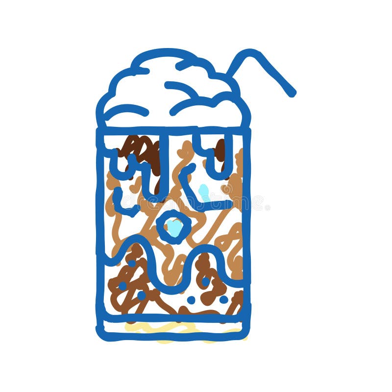 Ice Chocolate Icon Doodle Illustration Stock Vector - Illustration of ...