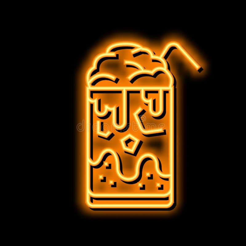 Ice Chocolate Neon Glow Icon Illustration Stock Vector - Illustration ...