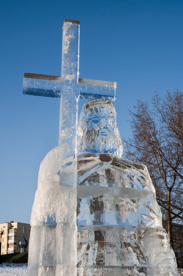 Ice Christ stock image. Image of water, sign, bless, symbolism - 50341179