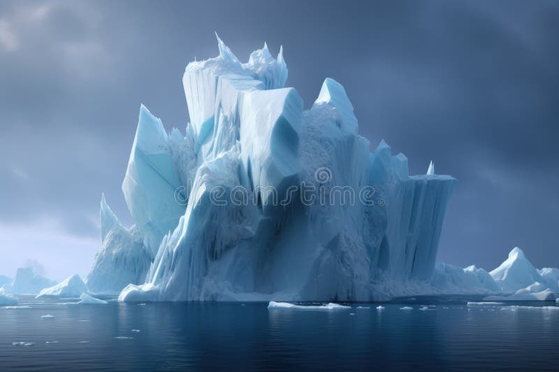 Ice Chunks Falling Off Flipping Iceberg Stock Image - Image of ...