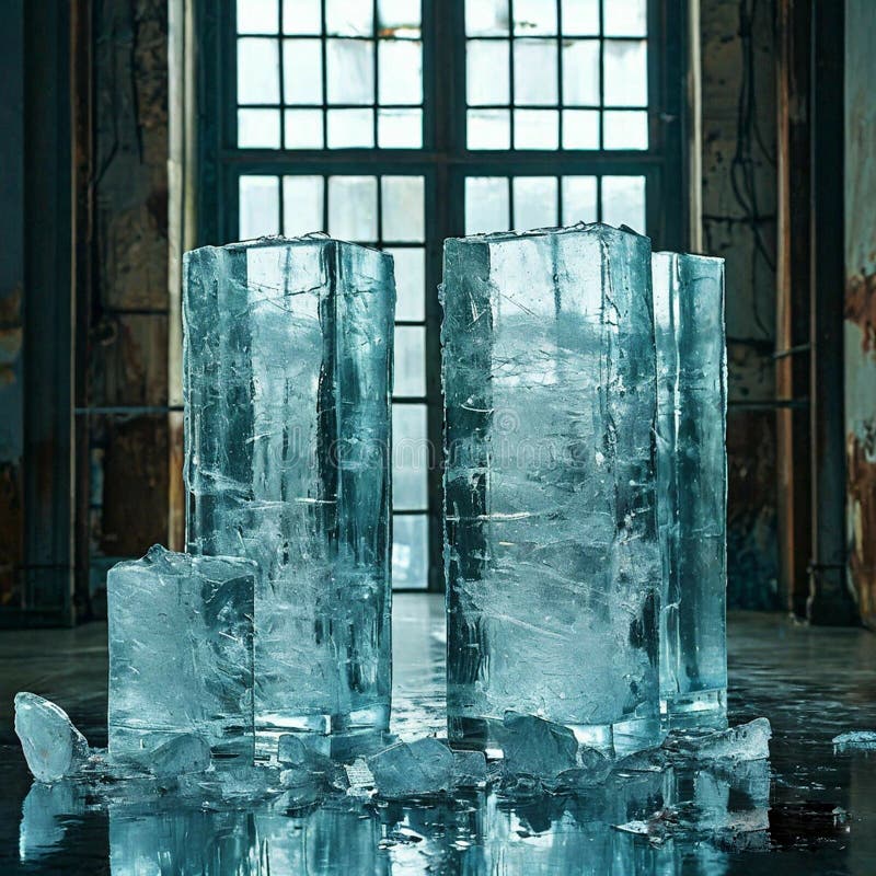 Ice chunks in the loft stock illustration. Illustration of puddle ...