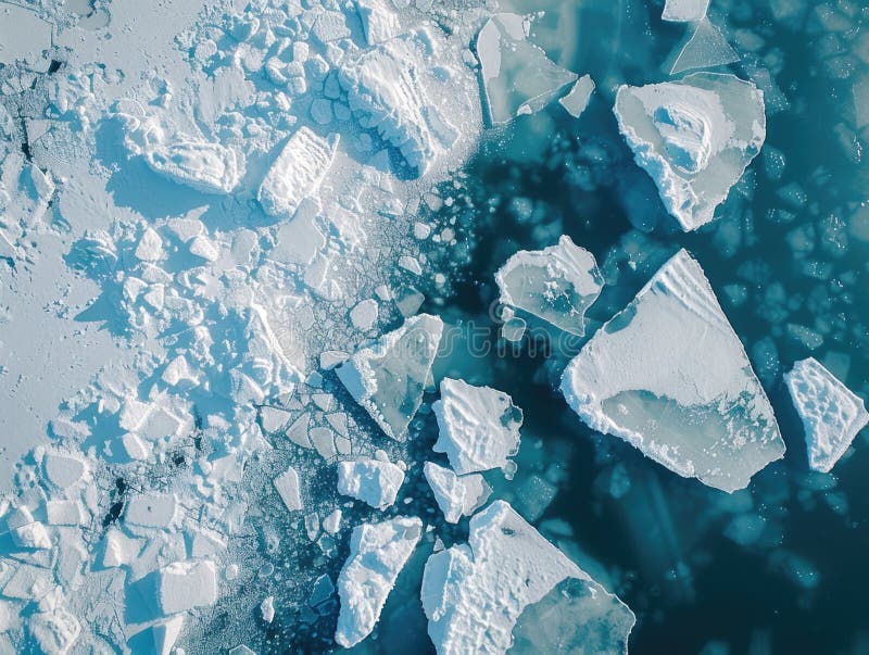 Ice Chunks in Water stock image. Image of winter, warming - 376876677