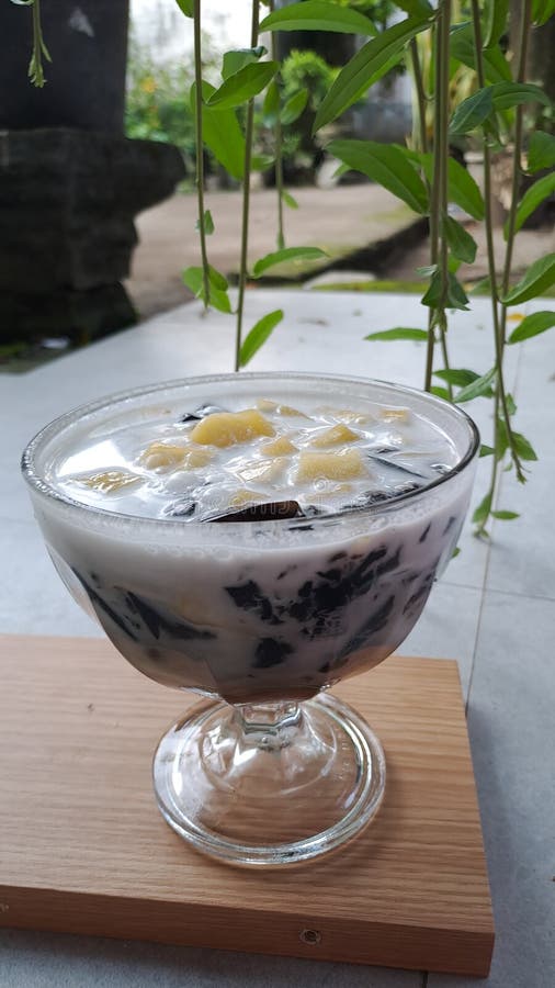 Ice Cincau with Jackfruit and Milk Fresh Stock Photo - Image of ...