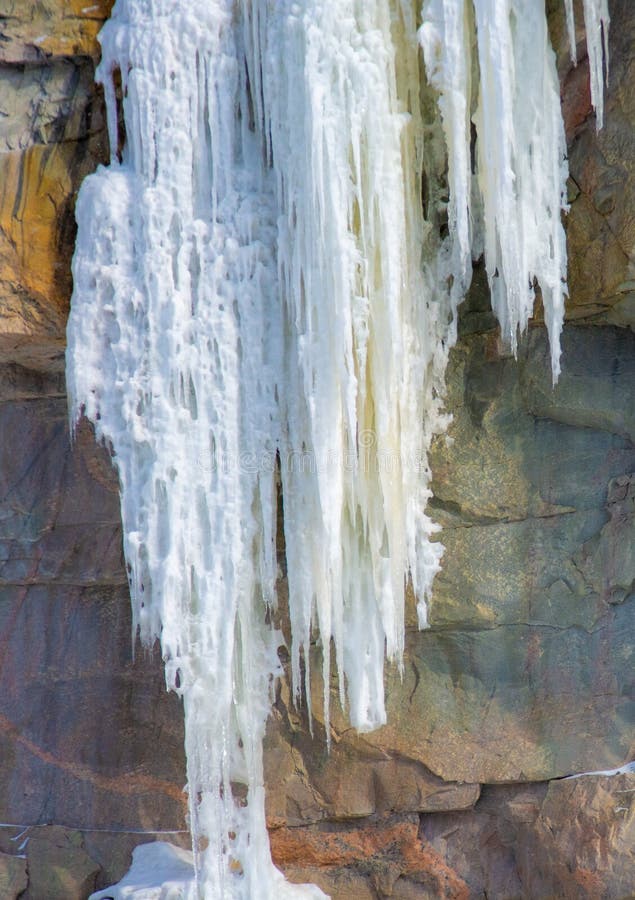 Ice on the Cliff of a Quarry Stock Photo - Image of frozen, canada ...