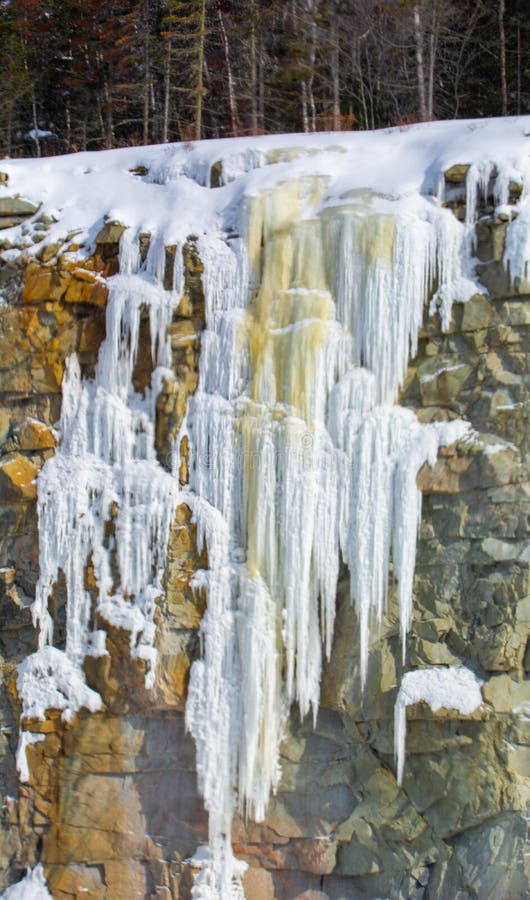 Ice on the Cliff of a Quarry Stock Photo - Image of quebec, america ...