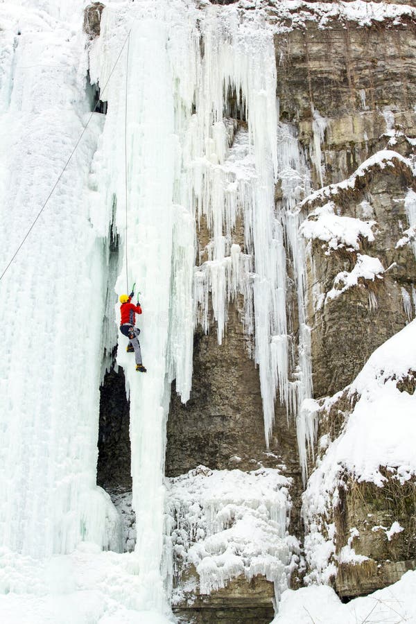 Ice climbing. stock image. Image of climber, high, hiking - 76604567