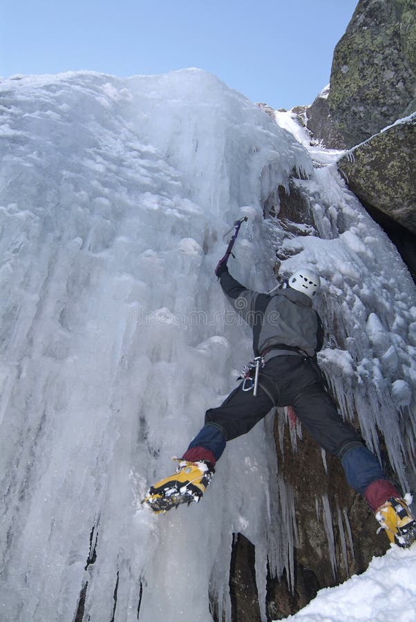 Ice climbing sport stock image. Image of serra, high, cliff - 7968733