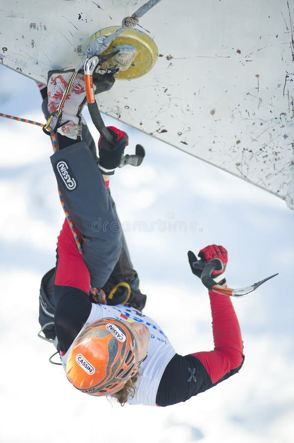 Angelika Rainer 1st Place at Women S Lead Competitionat at Ice Climbing ...
