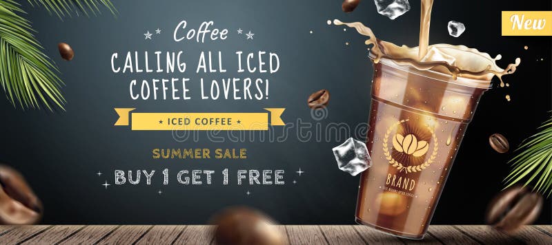 Ice Coffee Banner Ads Stock Illustrations – 30 Ice Coffee Banner Ads ...