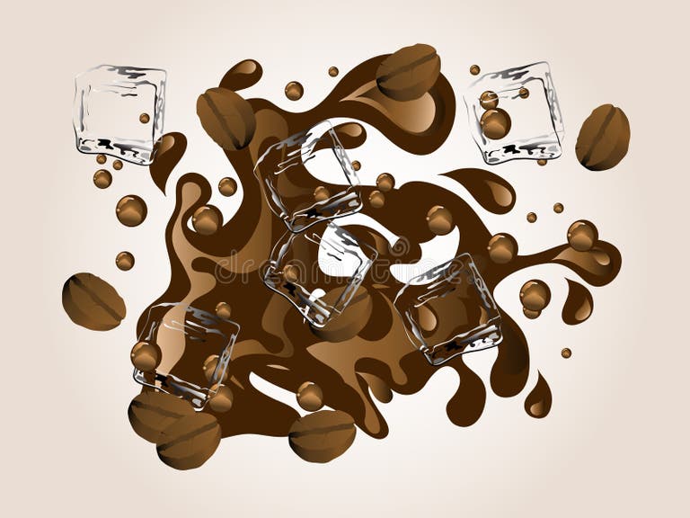 Frozen Coffee Ice Cubes Stock Illustrations – 515 Frozen Coffee Ice ...