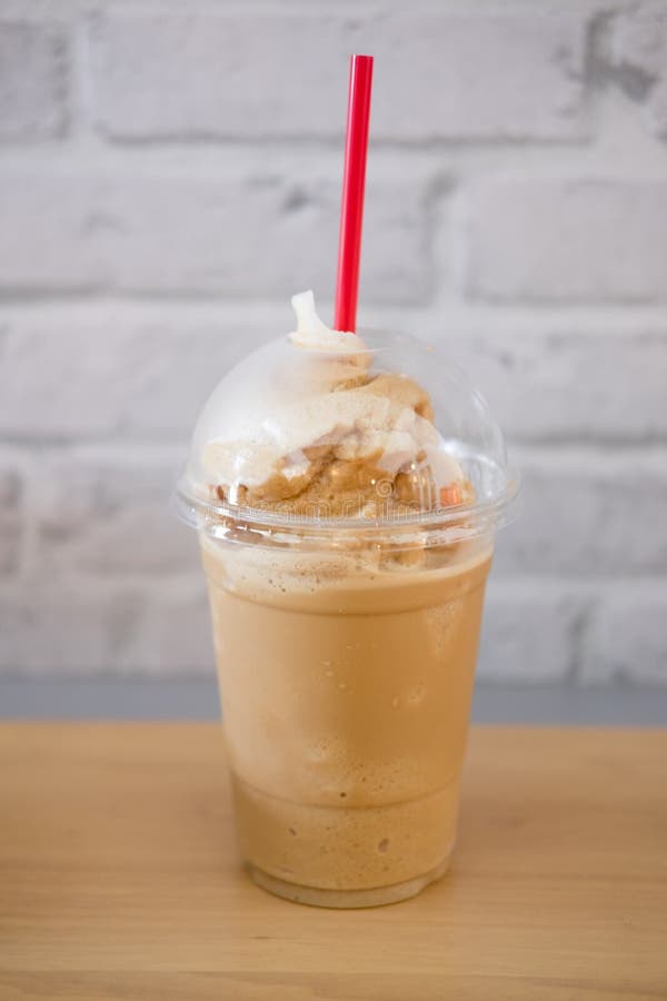 Ice Coffee Frappe in Plastic Cup Stock Image - Image of refreshment ...