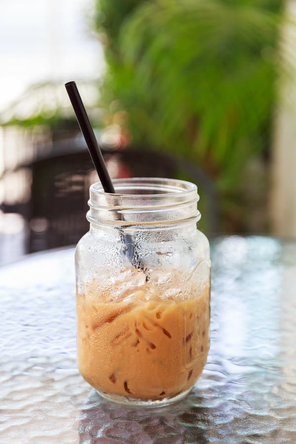 Ice coffee on the table stock image. Image of dessert - 66718565