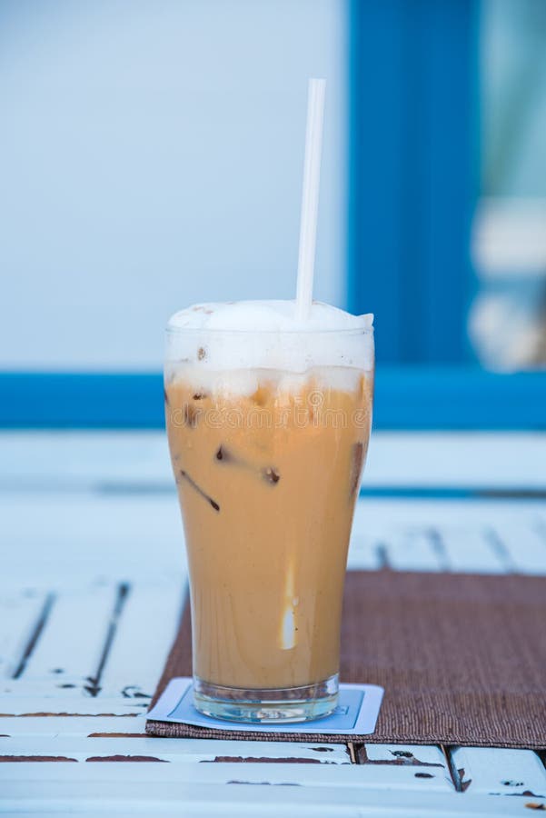Ice coffee on the table stock image. Image of latte - 117965543