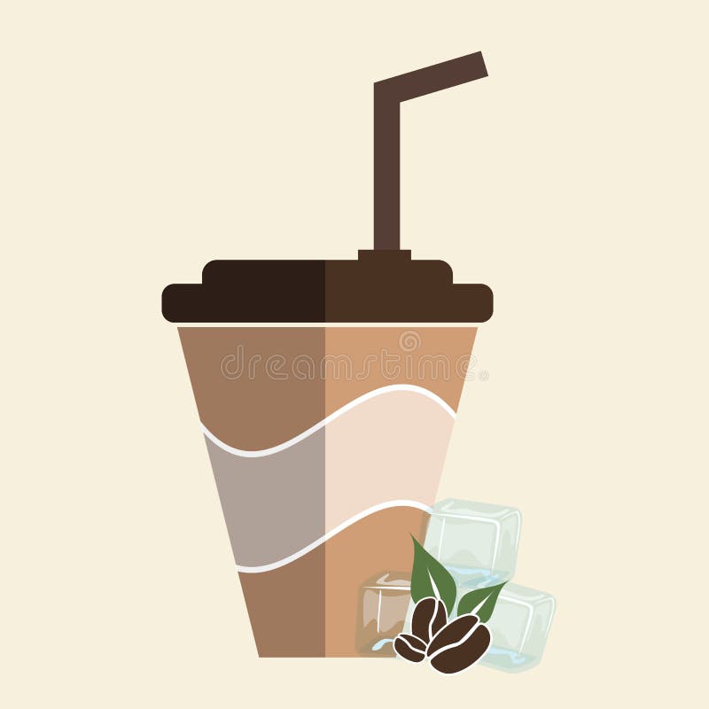 Ice coffee vector stock vector. Illustration of sweet - 73264867