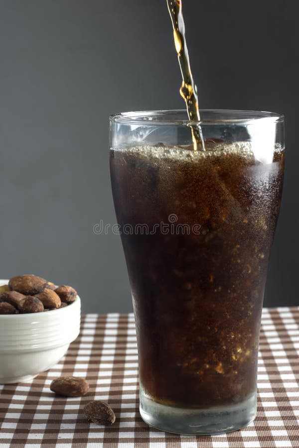 Ice Cola and Almond on Table. Stock Image - Image of soda, brown: 86599585