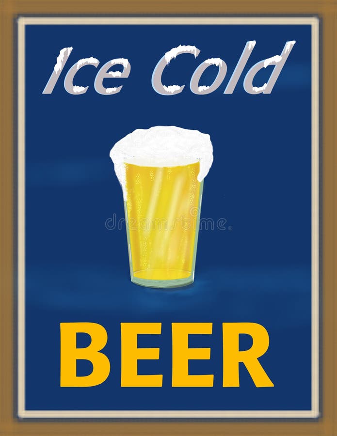Ice cold beer poster stock vector. Illustration of restaurant - 32122232