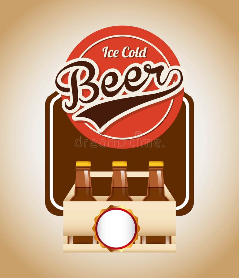 Ice cold beer emblem stock illustration. Illustration of drink - 78535958