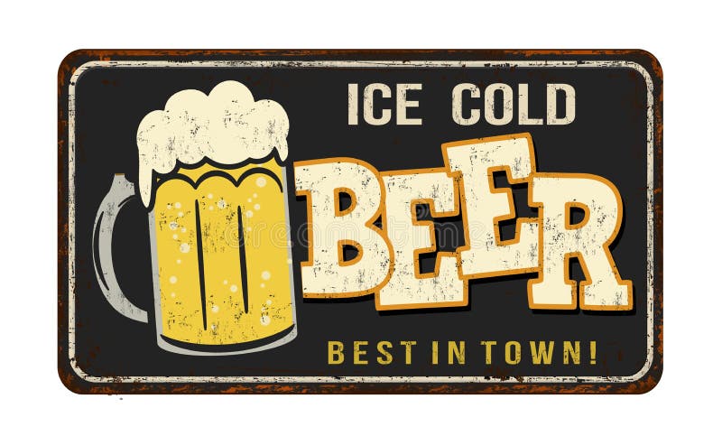 Ice cold beer poster stock vector. Illustration of restaurant - 32122232