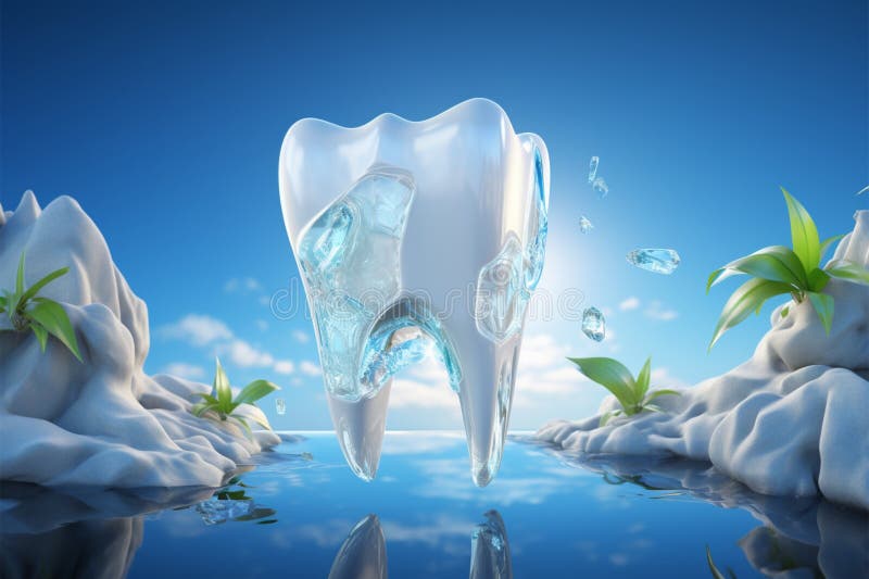 Ice Cold Freshness, Toothpaste Ad Featuring Giant Tooth, Mint, and Ice ...