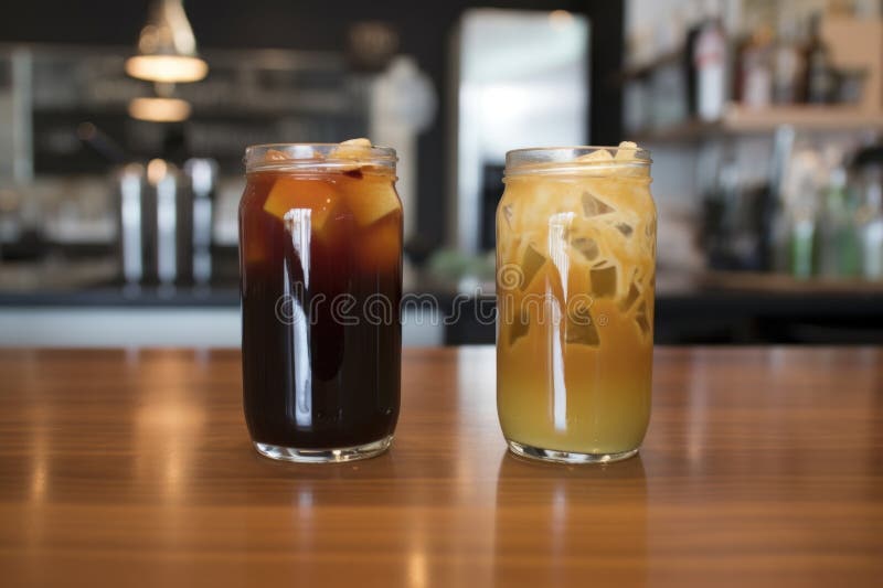 Ice-cold Iced Coffee and Tea in Each Hand, Ready To Refuel after a Long ...