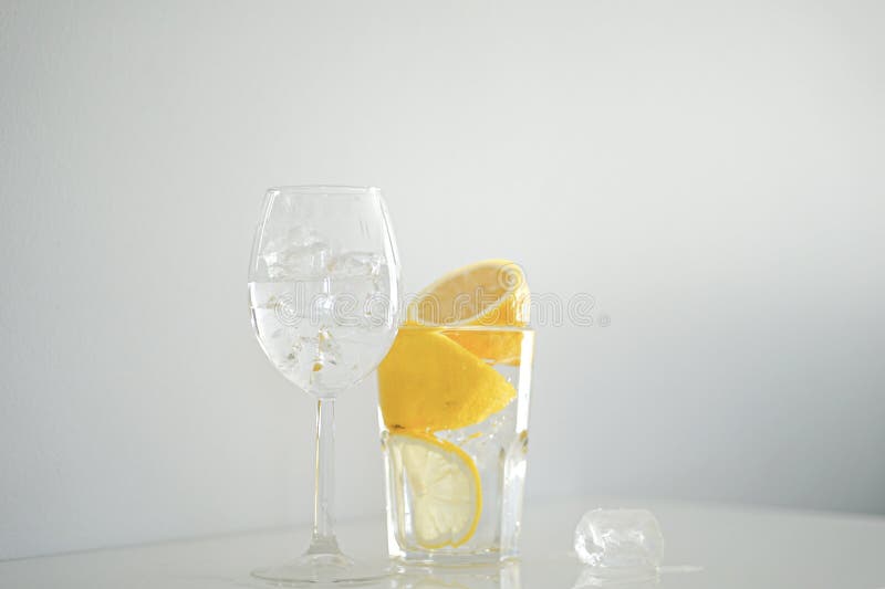 Ice-cold lemon water stock image. Image of cold, morning - 296090243