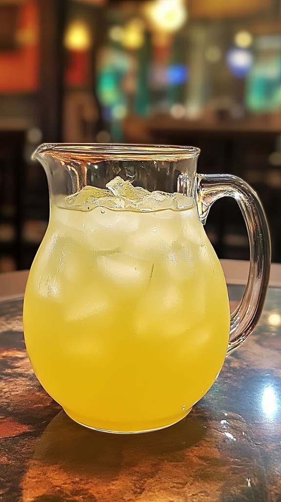 Ice-cold Lemonade in a Glass Pitcher. Stock Image - Image of summer ...