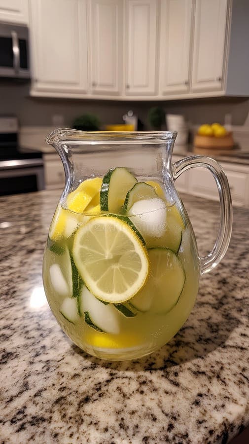 Ice-cold Lemonade in a Glass Pitcher. Stock Photo - Image of mojito ...