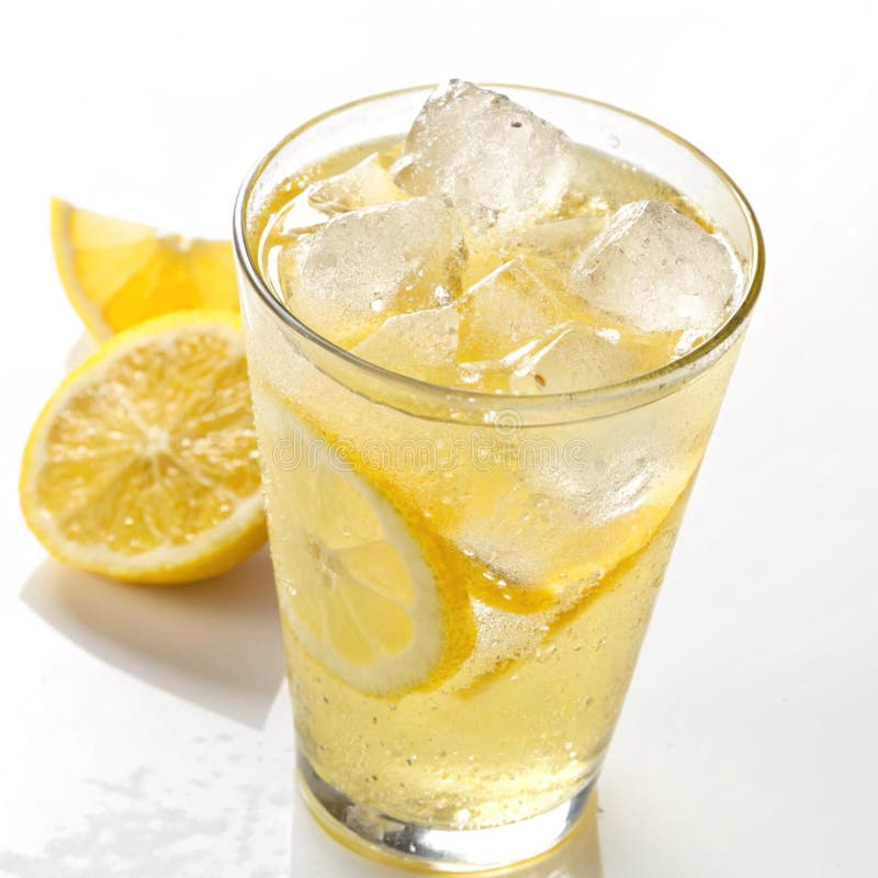 Ice Cold Lemonade Isolated on Transparent Background Stock Illustration ...