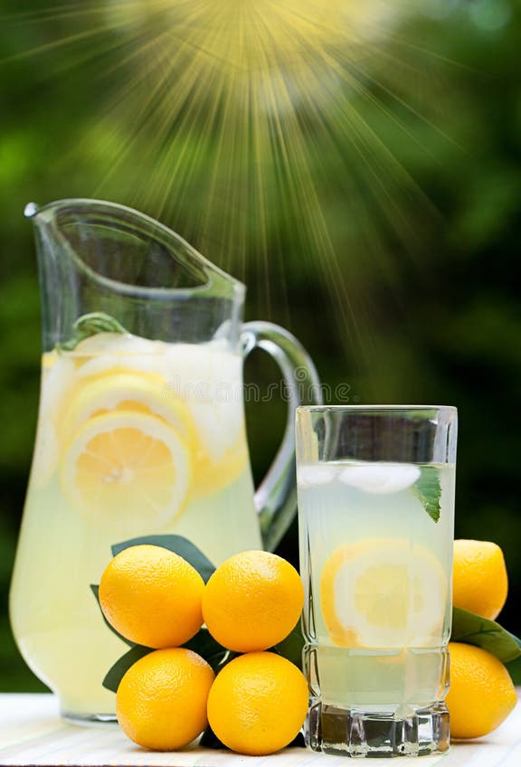 Ice Cold Lemonade with Mint Stock Image - Image of picnic, summertime ...