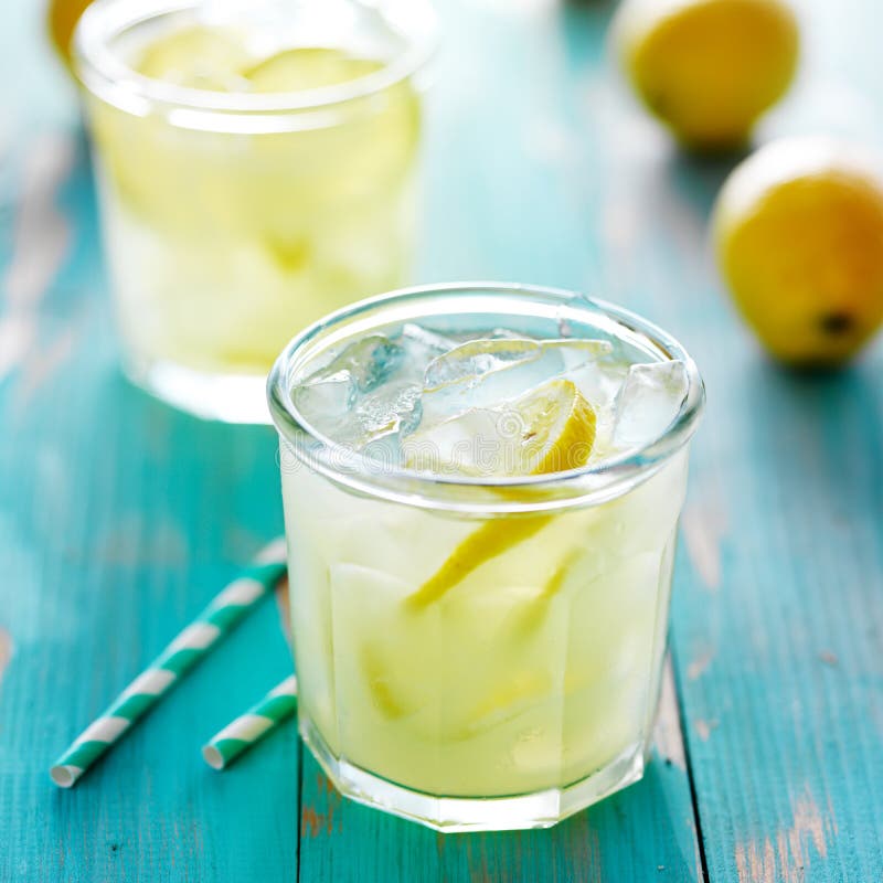 Ice cold lemonade stock photo. Image of cubes, lemon, nature - 857962