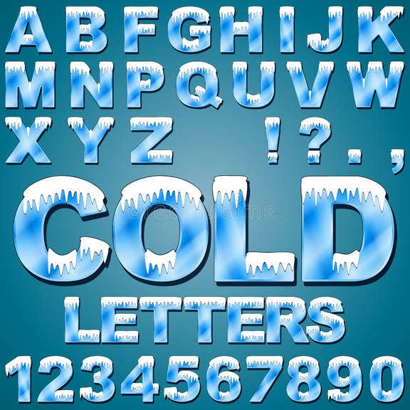 Ice Cold Letters stock vector. Illustration of text, blue - 35343788
