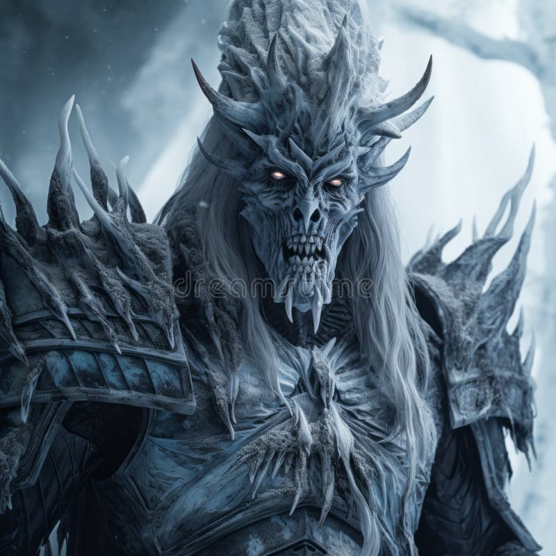 Ice Cold Lich King: Dark Fantasy Creature with Exaggerated Nobility ...