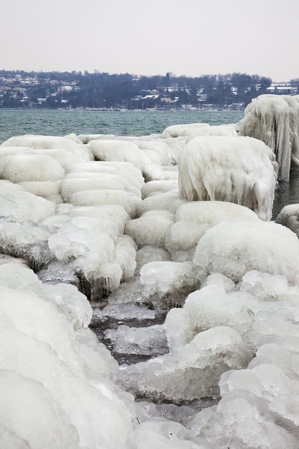 Frozen rocks stock image. Image of lakefront, cold, outdoors - 25547257