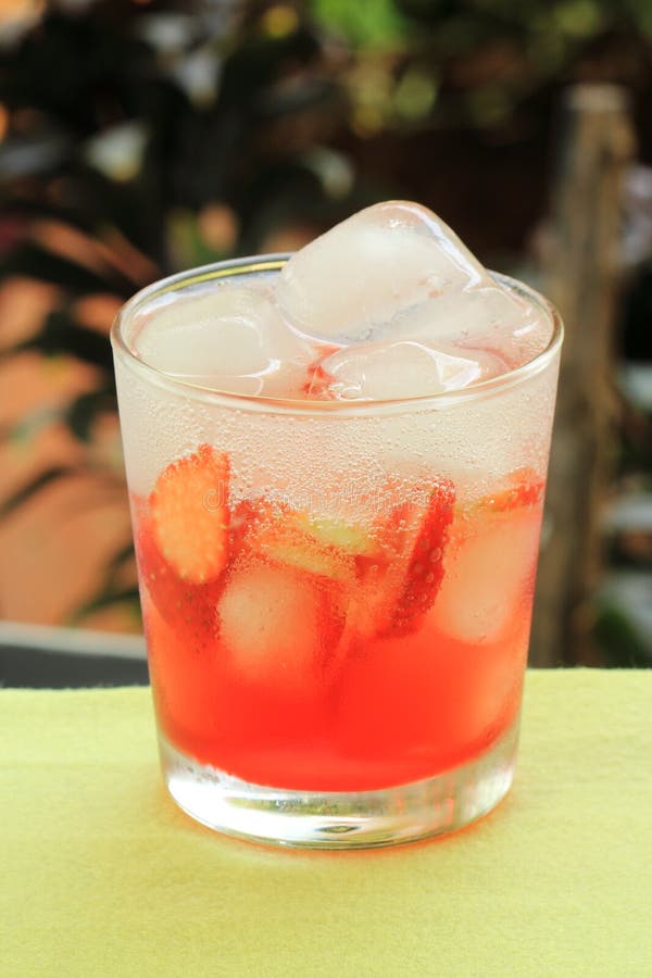 Ice Cold Strawberry Soda Juice Stock Photo - Image of glass, cocktail ...