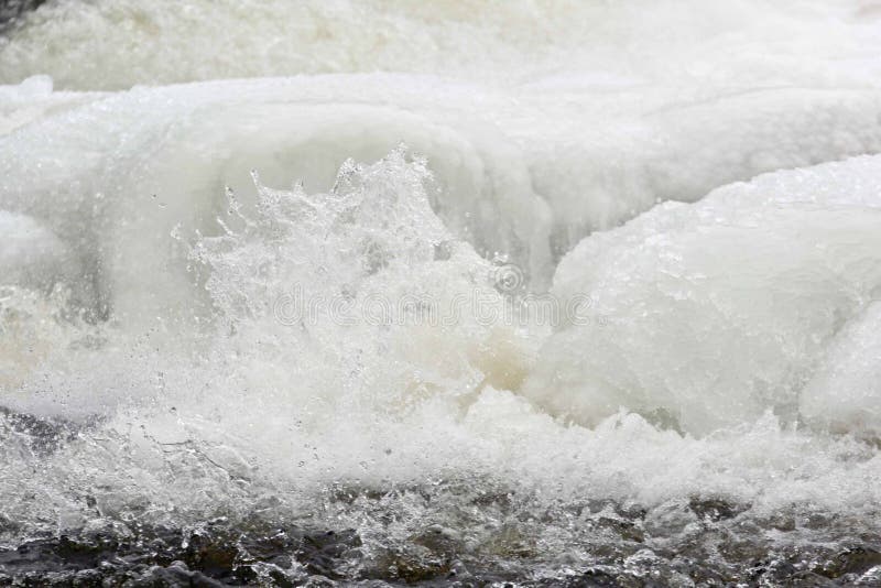 Ice Cold Water Splashes from Flowing River Stock Photo - Image of ...