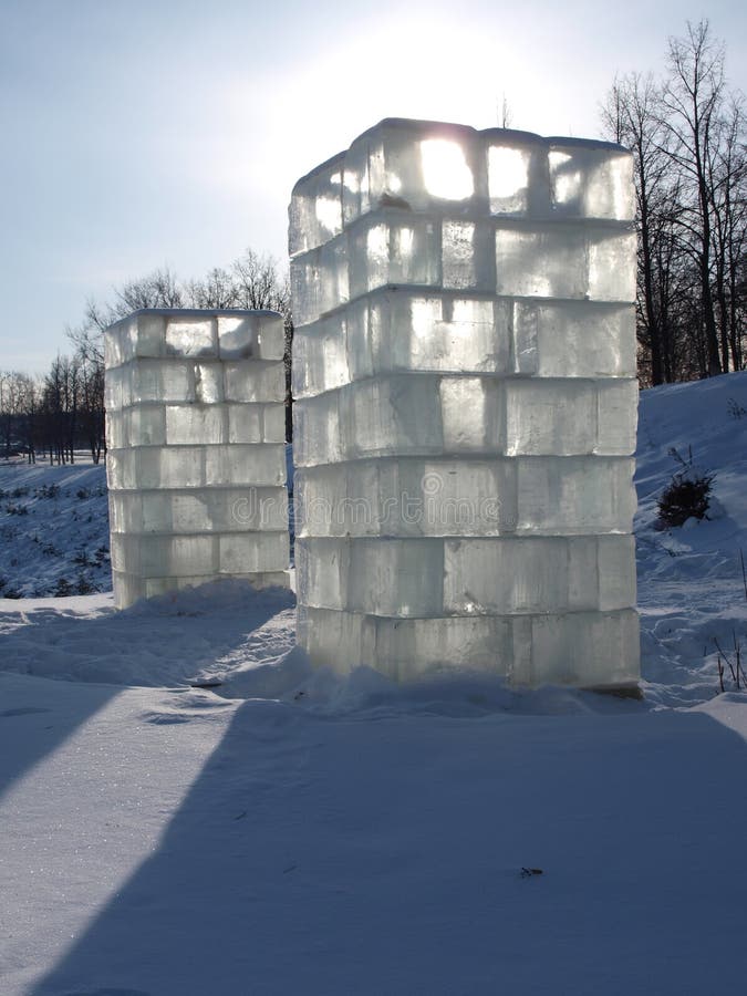 Ice columns stock image. Image of block, winter, snow - 8690915