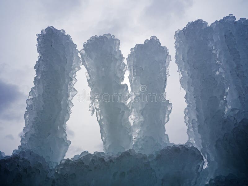 Ice Columns Made Out of Delicate Icicles Stock Photo - Image of award ...