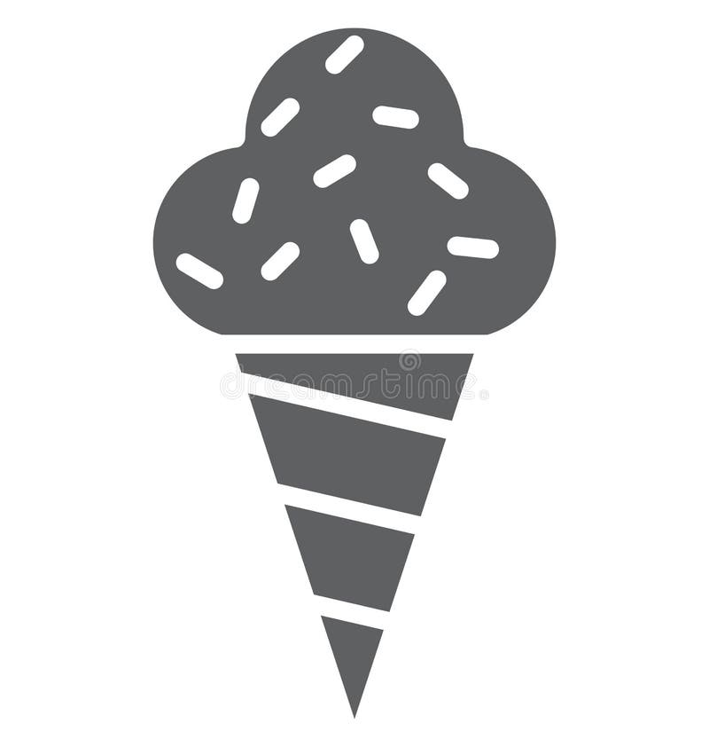 Ice Cone Isolated Vector Icon that Can Be Easily Modified or Edit Stock ...