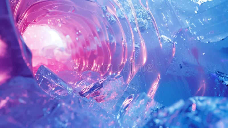 Ice Cone with Sharp Edge with in Blue Color Ice Cave in the Tropical ...