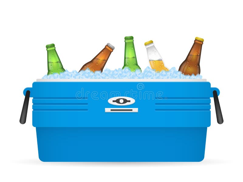 Ice Cooler or Beer in Box Vector on White Stock Vector - Illustration ...