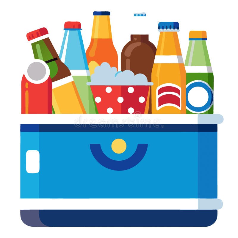 Ice Cooler Filled with a Diverse Array of Cold Beverages.including Cans ...