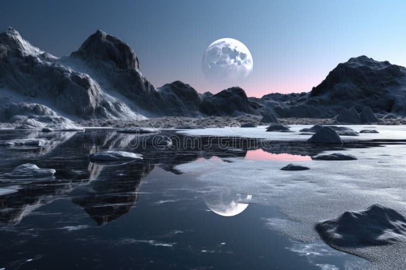 Ice-covered Asteroid Surface Reflecting Sunlight Stock Illustration ...