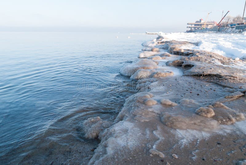 Ice-covered Beach. Baltic Sea Stock Photo - Image of clear, nature ...