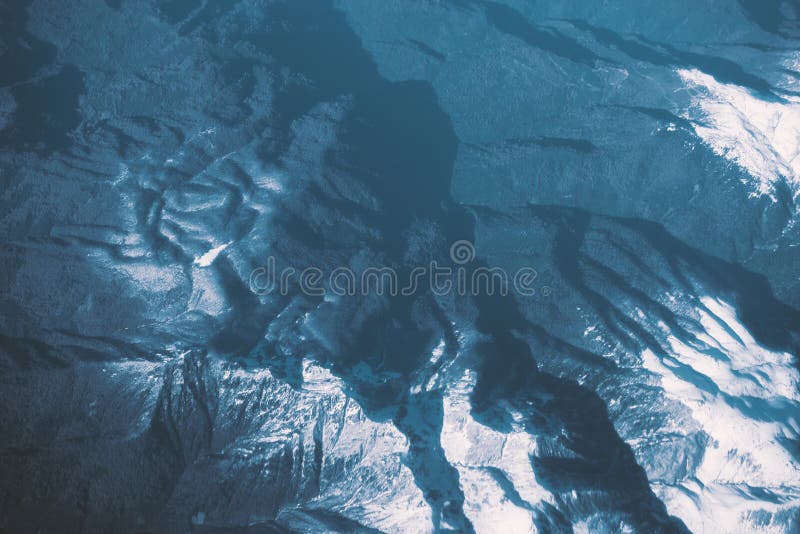 Ice-covered Mountain Peaks. View from Above Stock Image - Image of snow ...