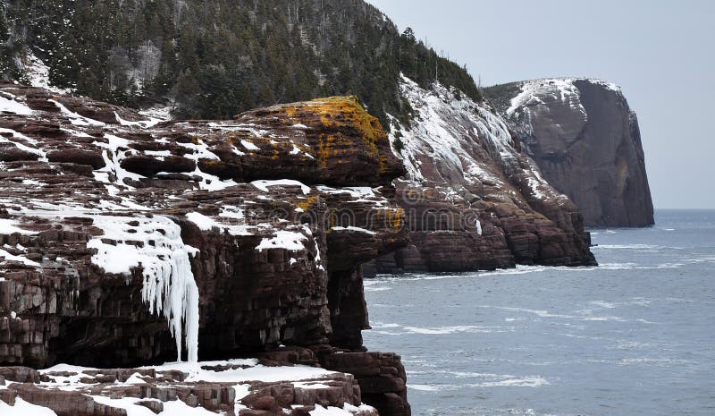 Ice covered ocean cliffs stock photo. Image of outdoor - 12584052