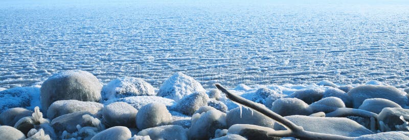 Ice covered stones stock image. Image of weather, icecovered - 303967525