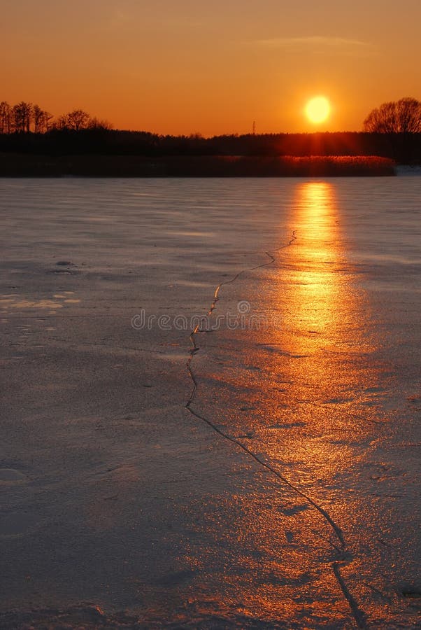 Frozen lake in moonlight stock photo. Image of clouds - 4280358